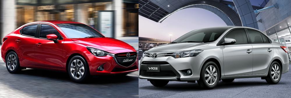 So sánh xe Mazda2 2018 và Toyota Vios 2018 có giá bán dưới 600 triệu đồng